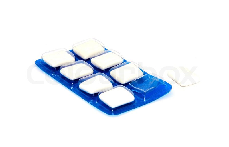 Chewing gum in the blue box | Stock image | Colourbox