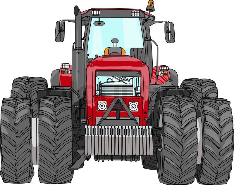 Vector powerful heavy wheeled tractor ... | Stock vector | Colourbox