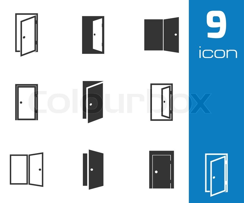 Vektor schwarz Tür Icons set | Stock-Vektor | Colourbox