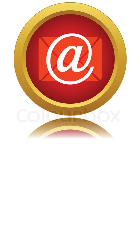 Red email icon on a white background | Stock vector | Colourbox