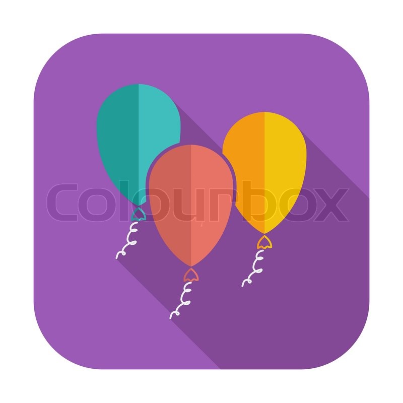 Ballon. Single flat icon on the ... | Stock vector | Colourbox