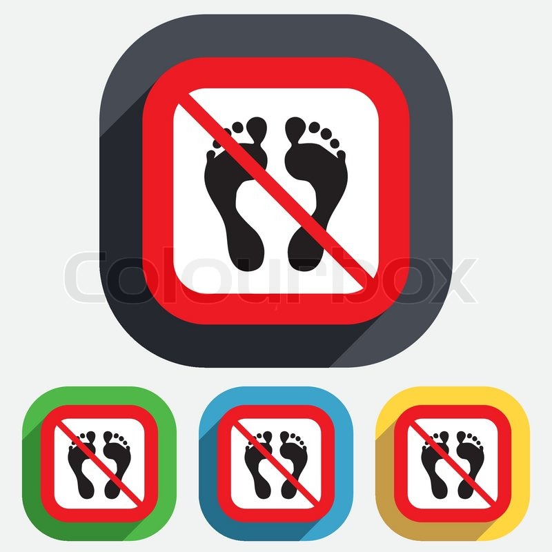 Human footprint sign icon. Not allowed ... | Stock vector | Colourbox