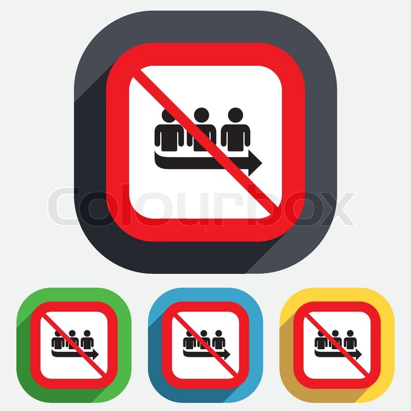 No Queue sign icon. Long turn symbol. ... | Stock vector | Colourbox