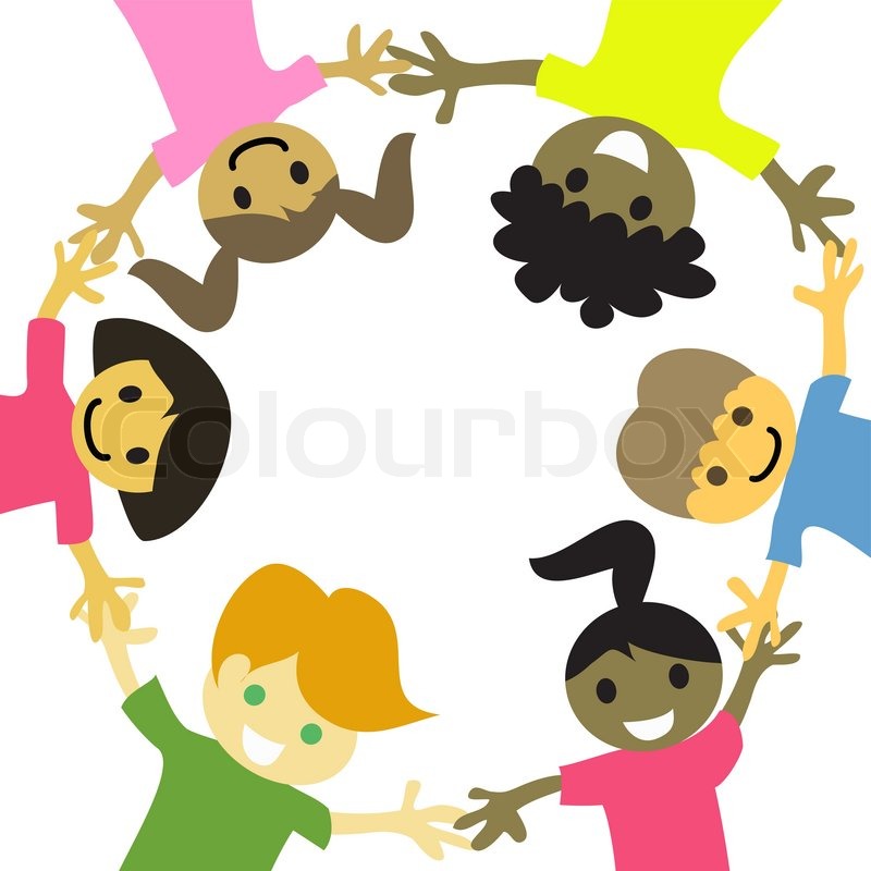 Isolated kids around background from ... | Stock vector | Colourbox