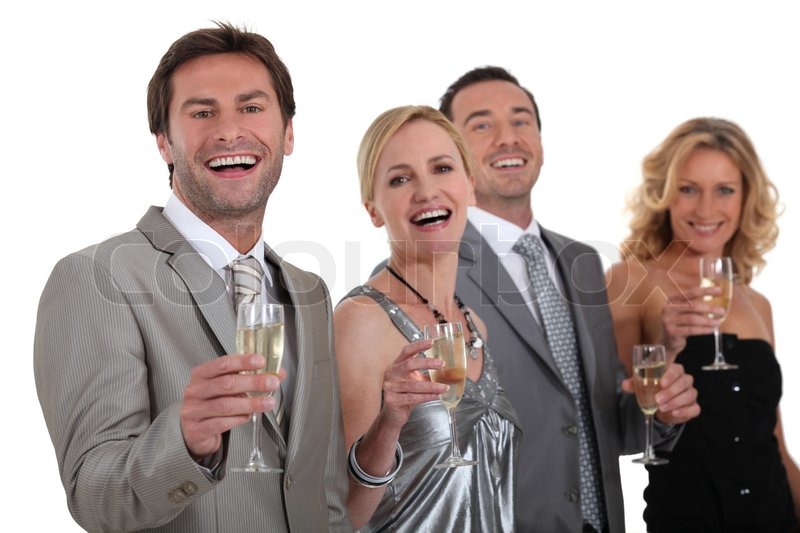 Group of people drinking champagne | Stock image | Colourbox
