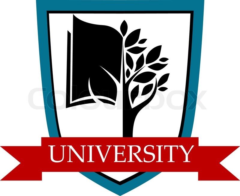 University emblem with a shield ... | Stock vector | Colourbox