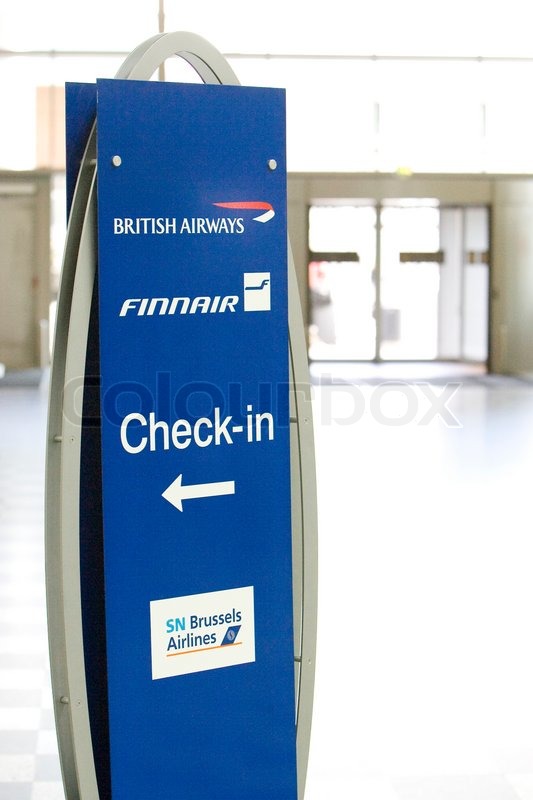 Check-in counter sign for British ... | Stock image | Colourbox