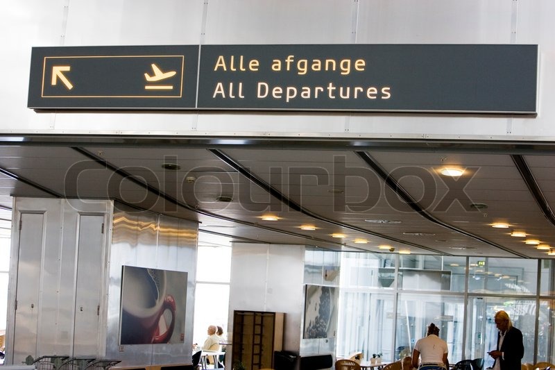 All departures directional sign at the ... | Stock image | Colourbox