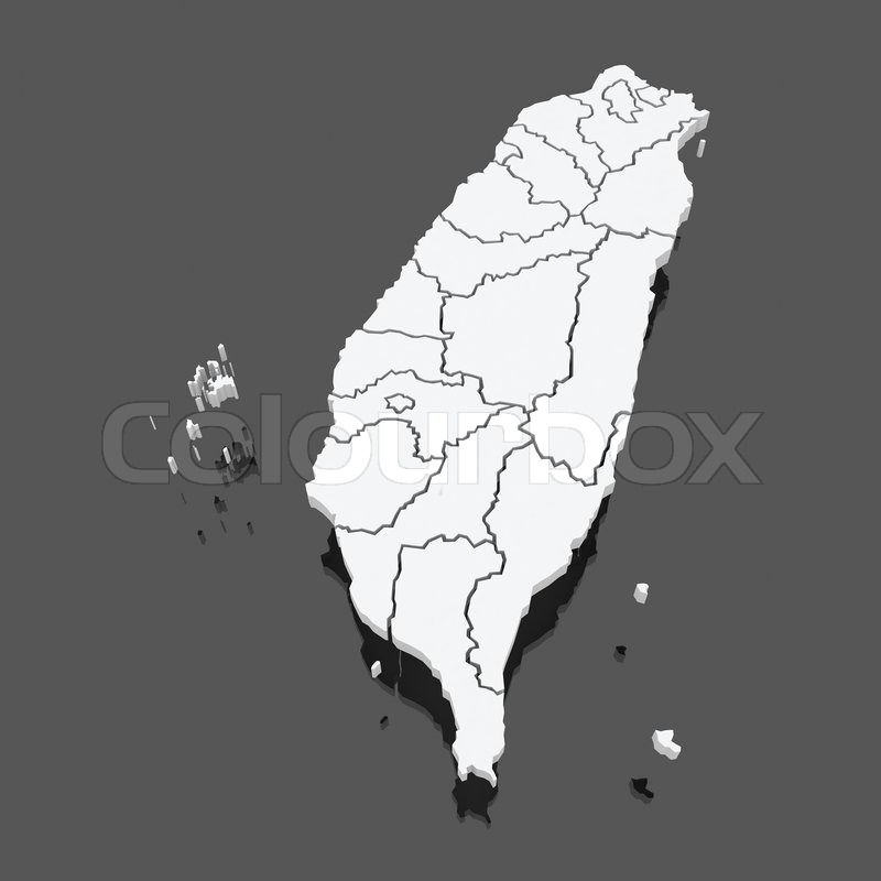 Map of Taiwan. 3d | Stock image | Colourbox