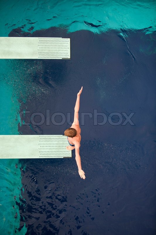 Diver on the springboard | Stock image | Colourbox
