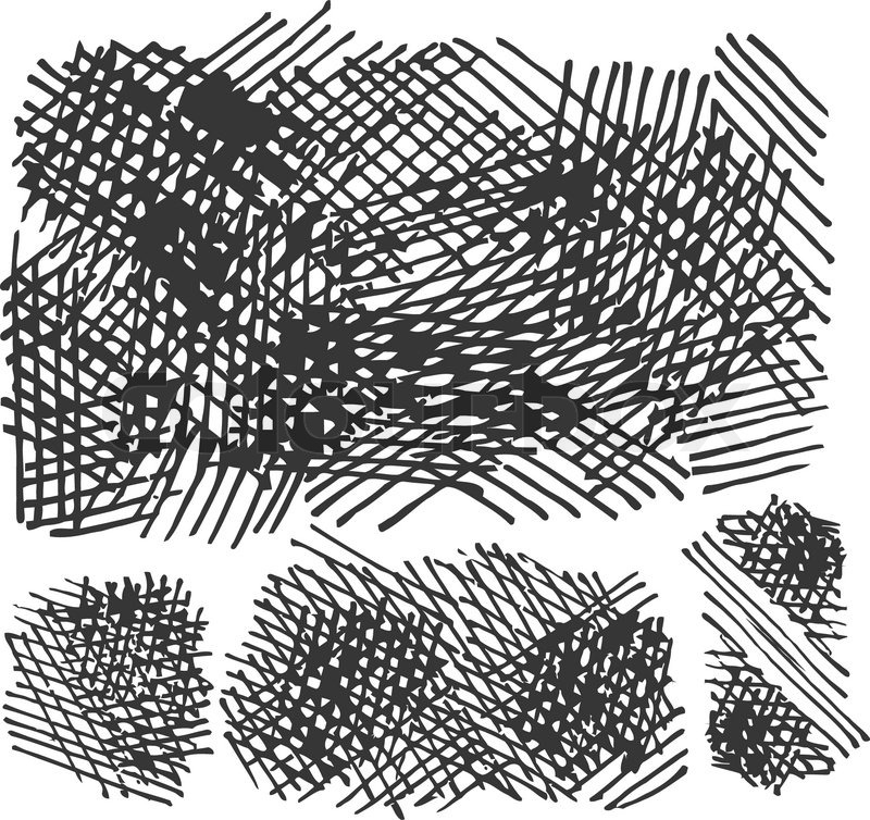 Grunge Texturen Schraffur festgelegt. ... | Stock-Vektor | Colourbox