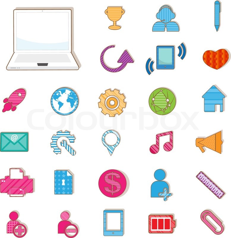 Social color Media color Icon, Network ... | Stock vector | Colourbox