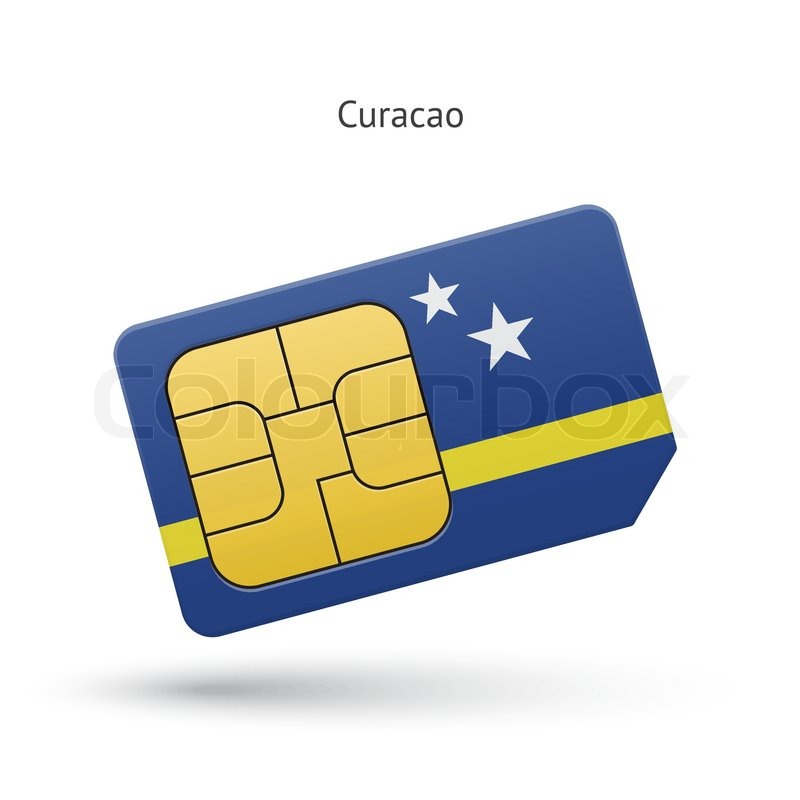 Curacao Handy Sim Karte mit Flagge. | Stock-Vektor | Colourbox
