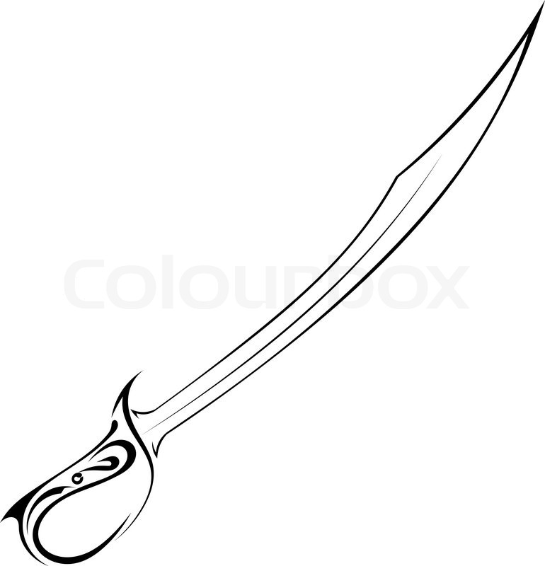 Silhouette tattoo saber knife on a ... | Stock vector | Colourbox