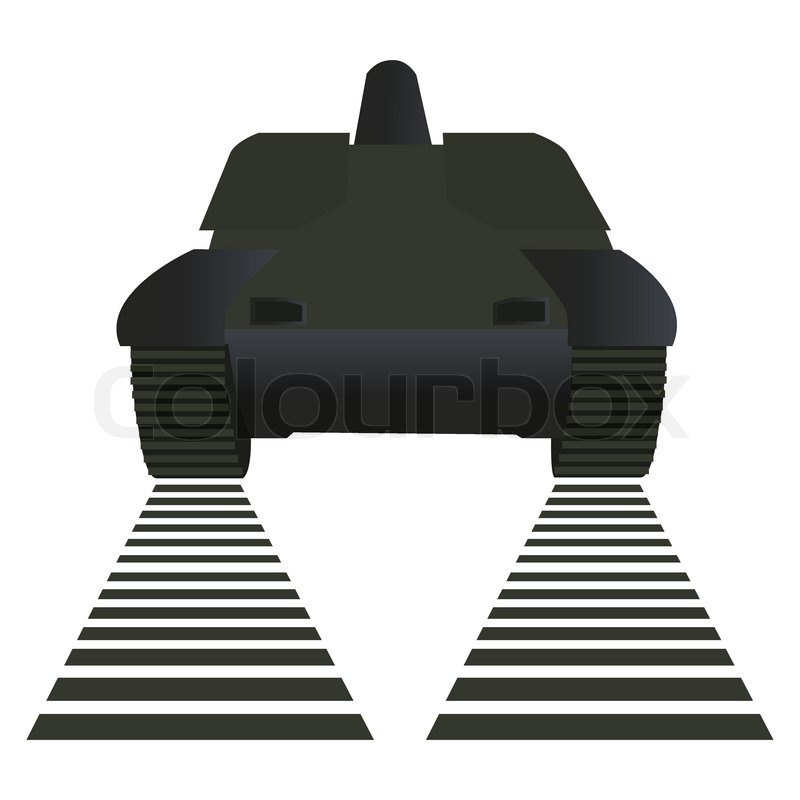 Tank back view and tracks. Vector ... | Stock vector | Colourbox