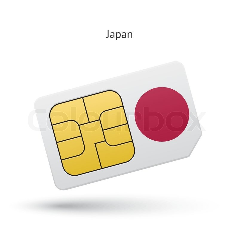 Japan mobile phone sim card with flag. ... | Stock vector | Colourbox