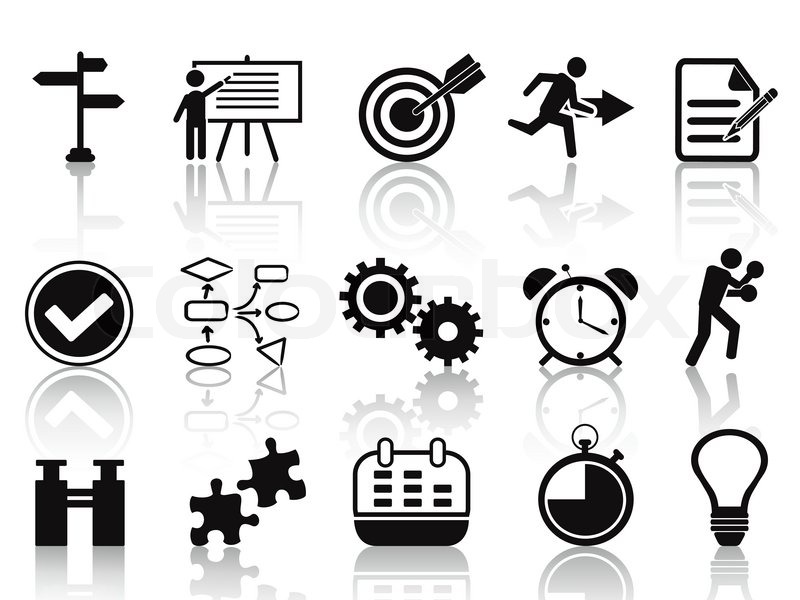 Planung Icons Set schwarz | Stock-Vektor | Colourbox