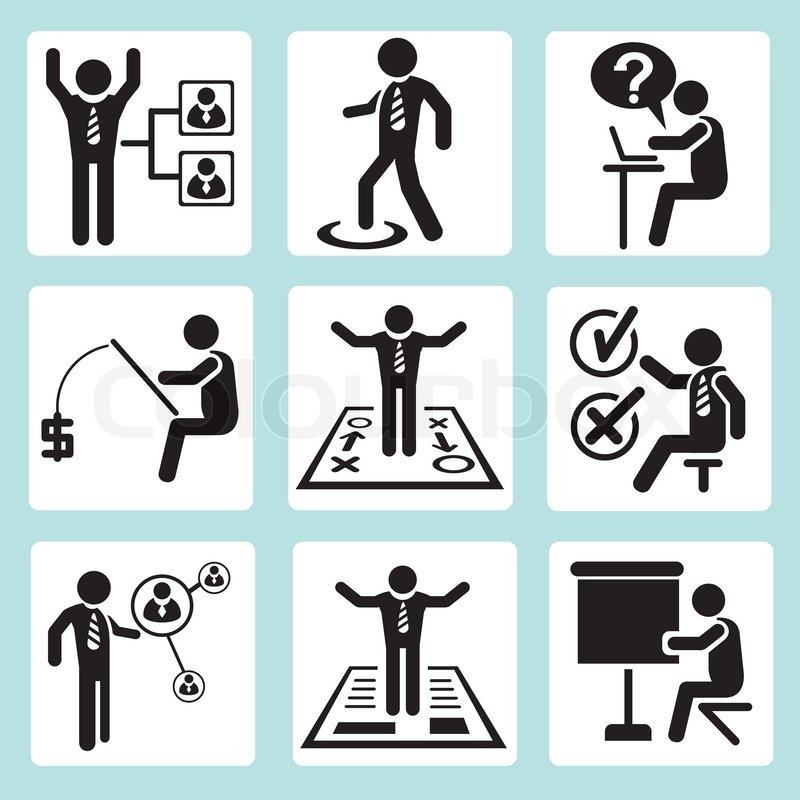 Business people and office life icons | Stock vector | Colourbox