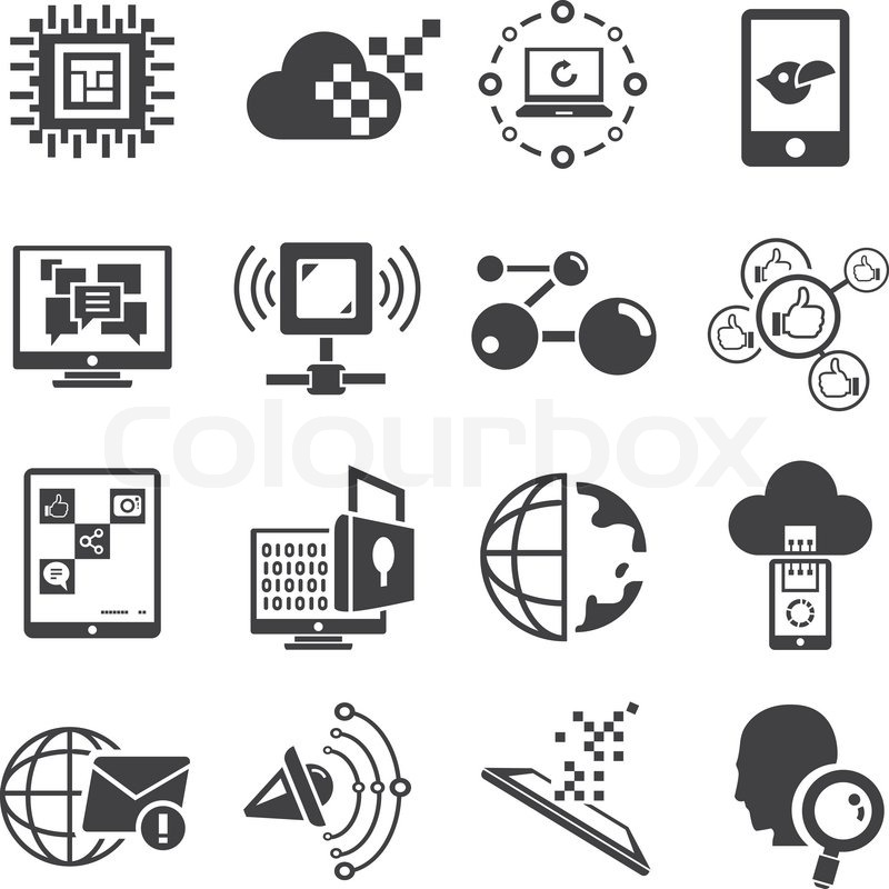 Soziales Netzwerk Icons set | Stock-Vektor | Colourbox