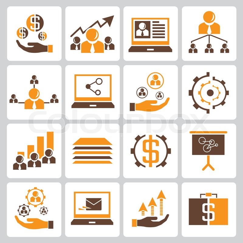 Financial management icons set in ... | Stock vector | Colourbox