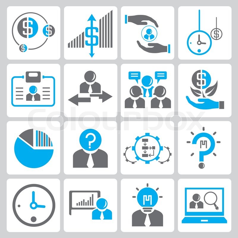 Financial management icons set in ... | Stock vector | Colourbox