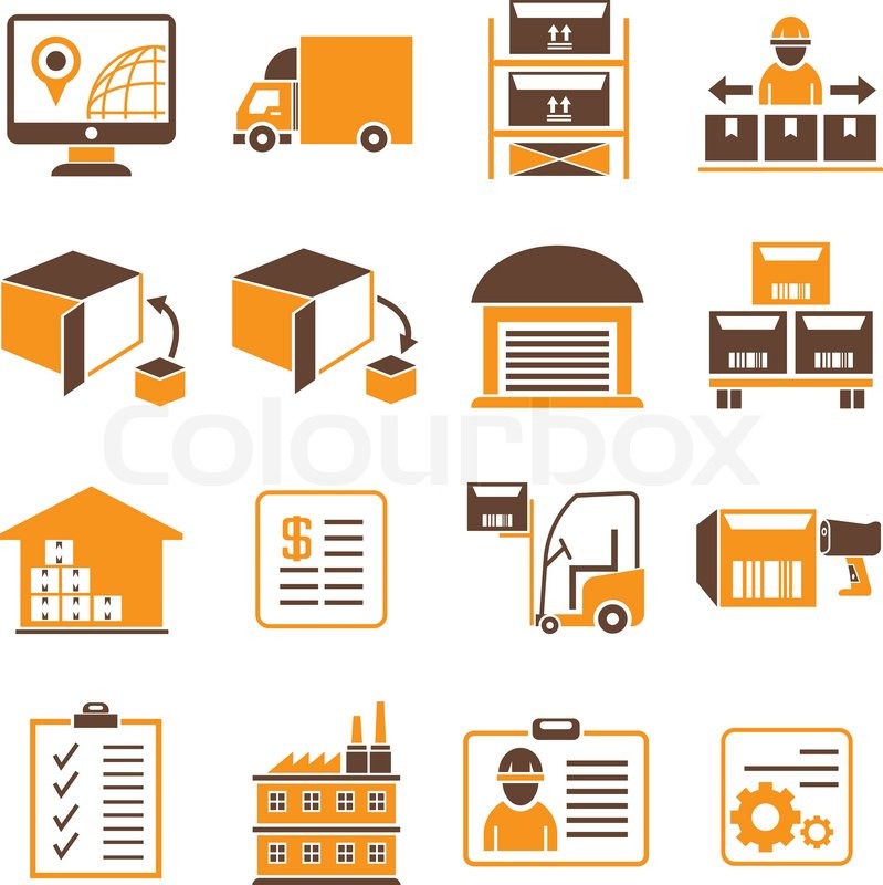 Versand- und Logistik-Icons set in ... | Stock-Vektor | Colourbox
