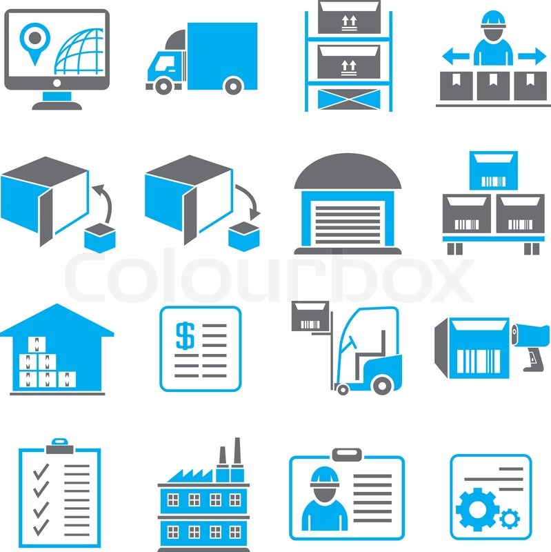 Shipping and logistic icons set in ... | Stock vector | Colourbox
