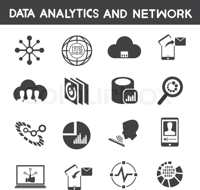 Big data, data analytics and network ... | Stock vector | Colourbox