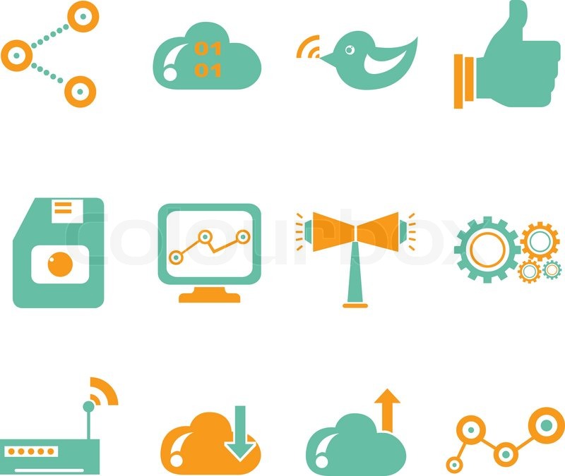 Social media and network icons in ... | Stock vector | Colourbox
