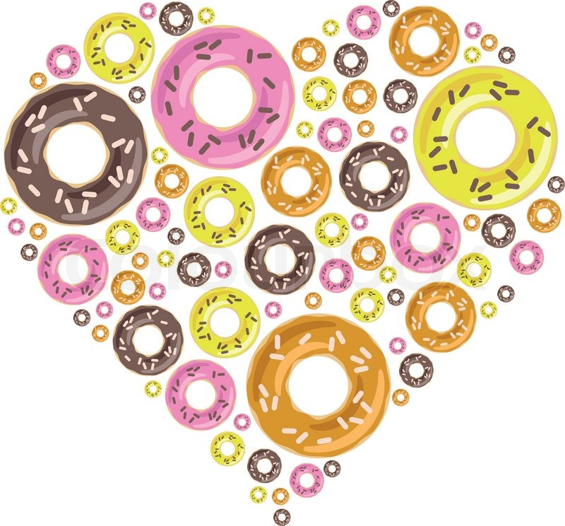 Donuts in heart | Stock vector | Colourbox