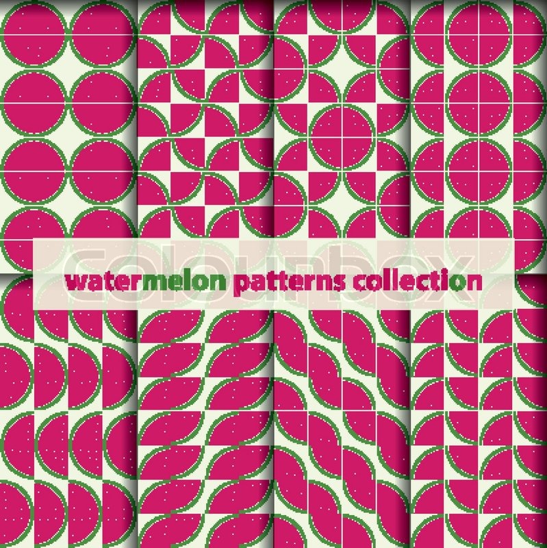 Watermelons seamless patterns | Stock vector | Colourbox