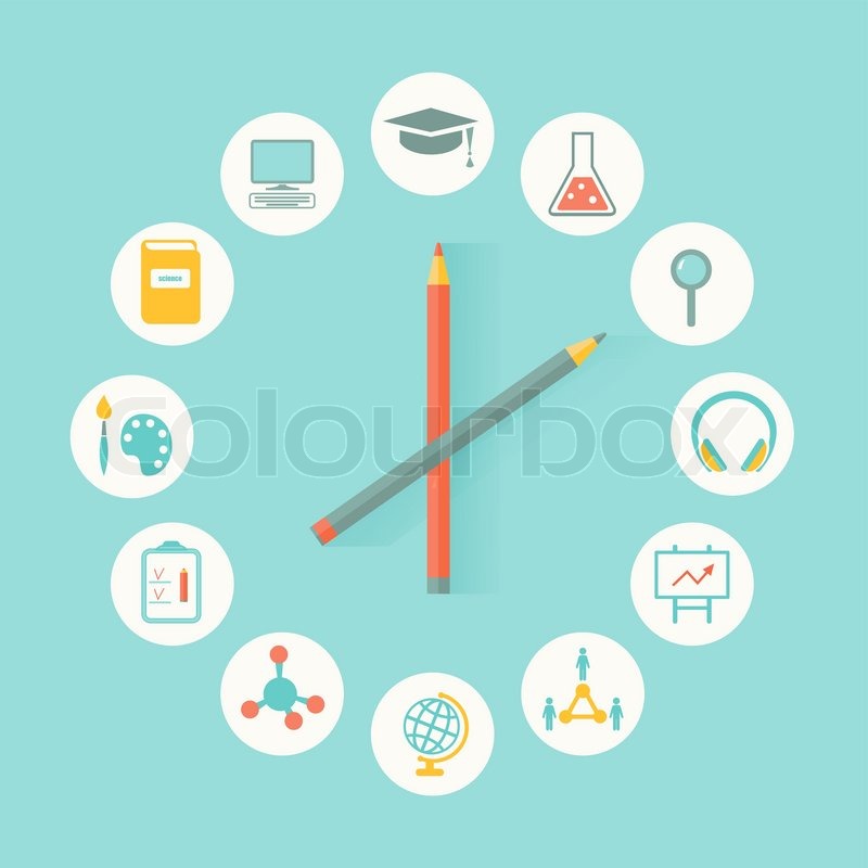 Bildung Icons Infografik flache ... | Stock-Vektor | Colourbox
