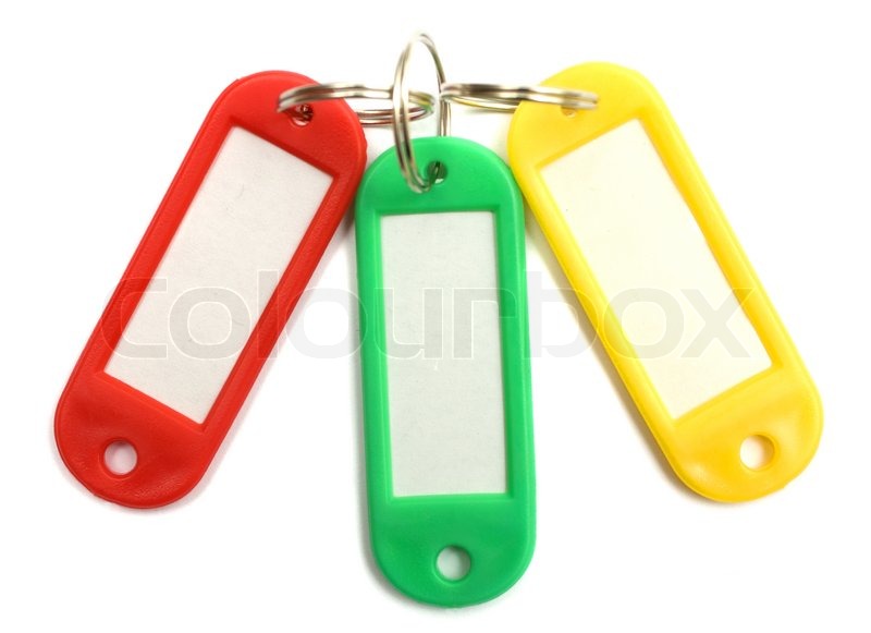 Blank red green and yellow tags ... | Stock image | Colourbox
