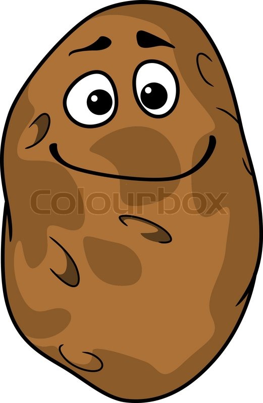 Goofy cartoon farm fresh potato with a ... | Stock vector | Colourbox