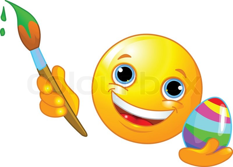 Cute Emoticon coloring Easter Egg | Stock vector | Colourbox