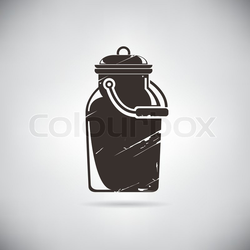 Retro milk bucket | Stock vector | Colourbox