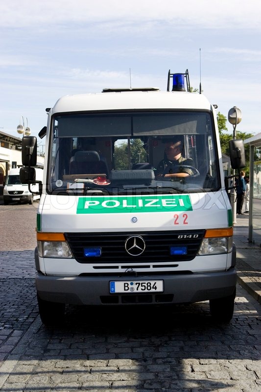 German police van on a Berlin street | Stock Photo | Colourbox