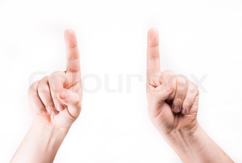 Hands counting number one | Stock image | Colourbox