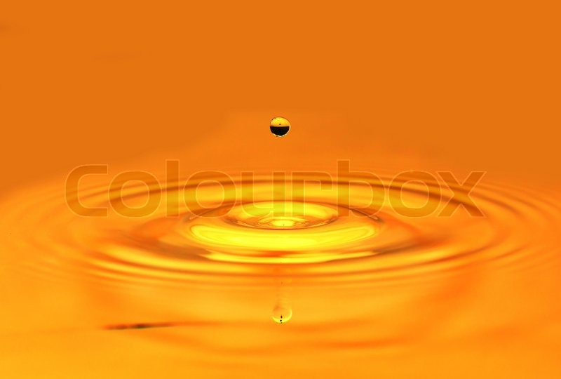 Gold water drop | Stock image | Colourbox