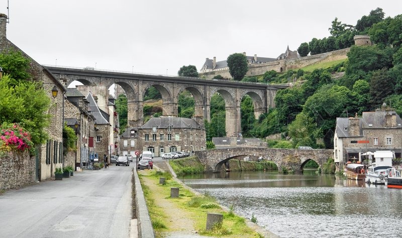 Idyllic scenery at the port of Dinan, a ... | Stock image | Colourbox