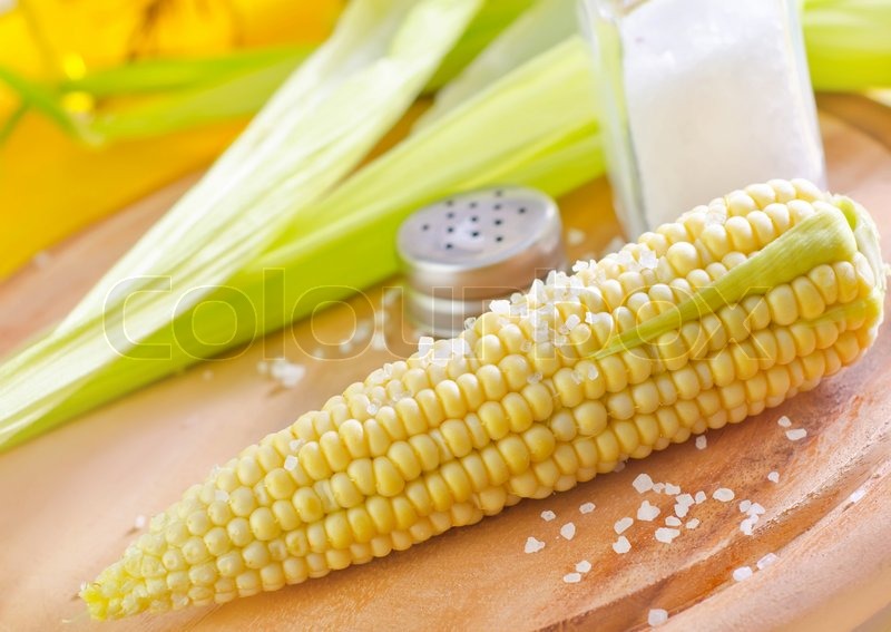 Corn with salt | Stock image | Colourbox