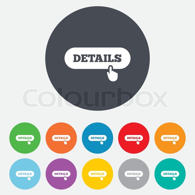 Details with hand pointer sign icon. ... | Stock vector | Colourbox