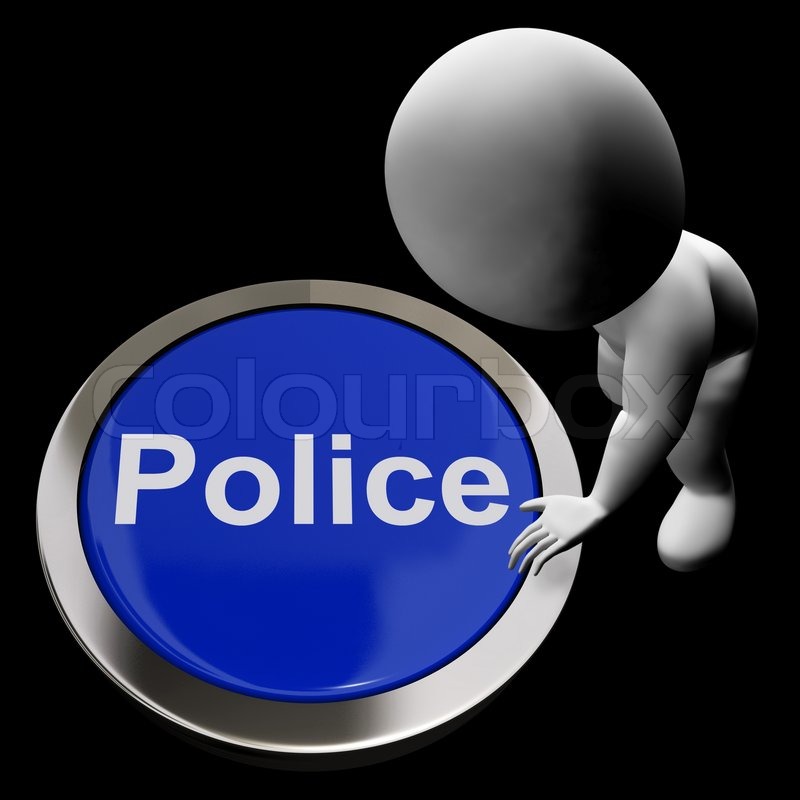 Police Button Showing Law Enforcement ... | Stock image | Colourbox