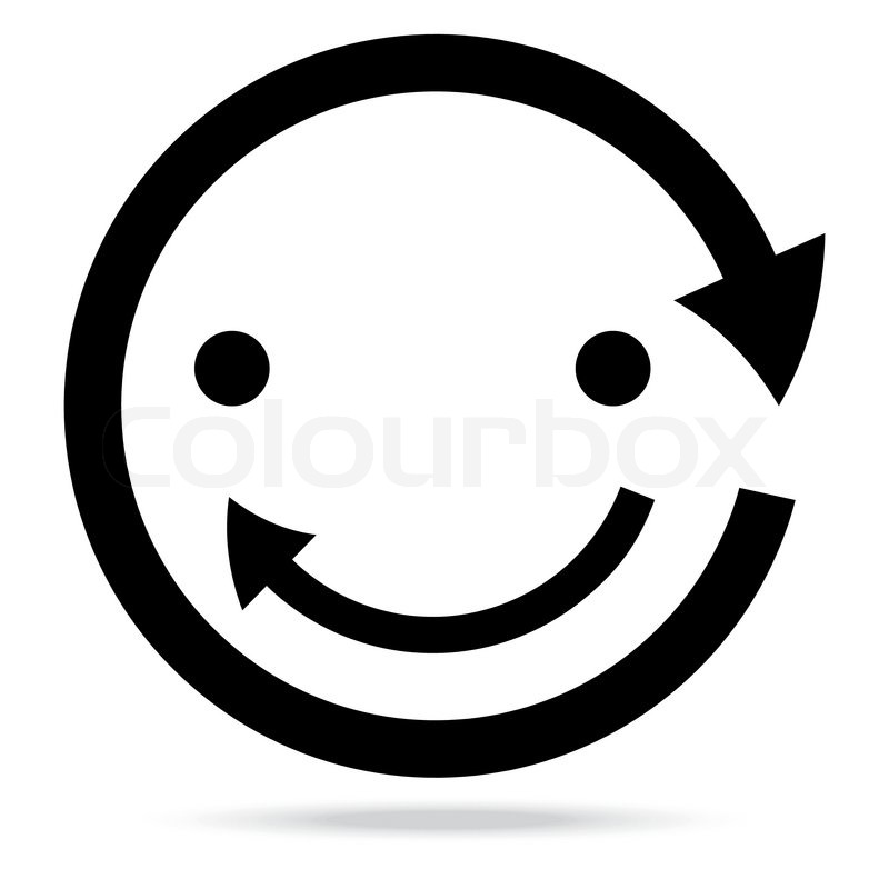 Beautiful popular smile happy arrow ... | Stock vector | Colourbox