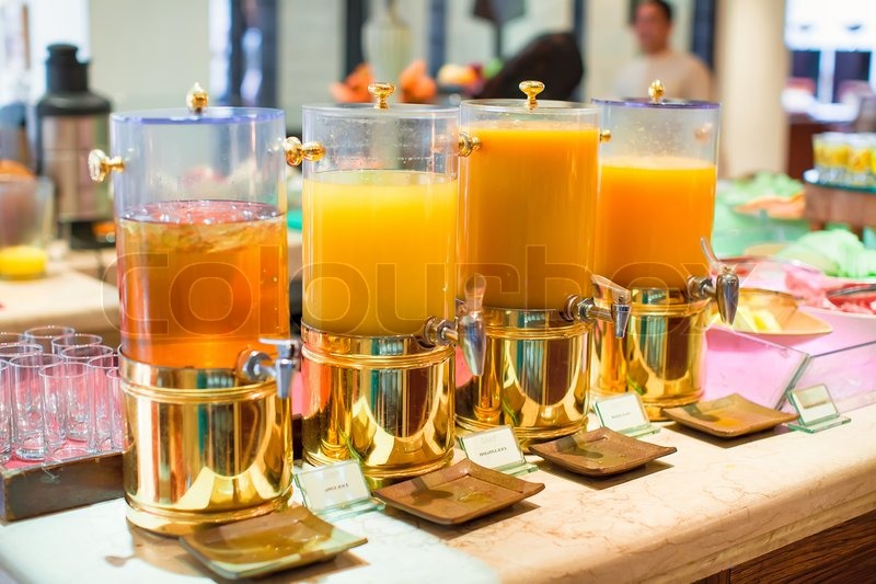 Fresh juice at buffet restaurant on ... | Stock image | Colourbox