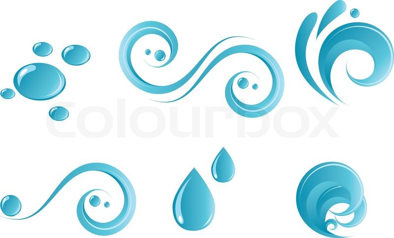 Set of blue water symbols for your's ... | Stock vector | Colourbox