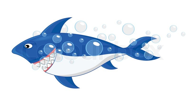 Shark and Bubble Vector | Stock vector | Colourbox