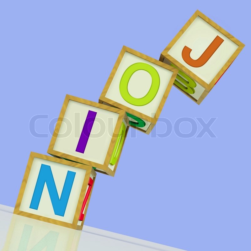 Join Blocks Showing Member Signing Up ... | Stock image | Colourbox