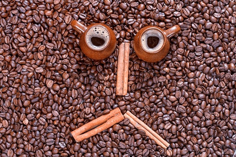 Coffee beans in the form of a smiling ... | Stock image | Colourbox