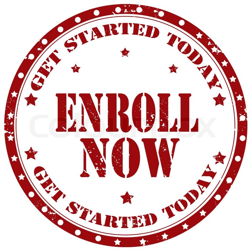 Grunge rubber stamp with text Enroll ... | Stock vector | Colourbox